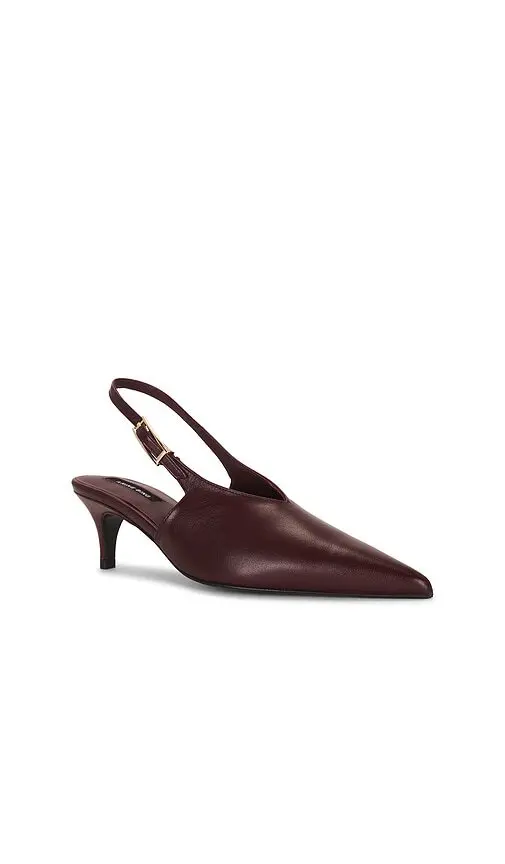 ANINE BING Nelly Buckle Slingback Pump In Brown