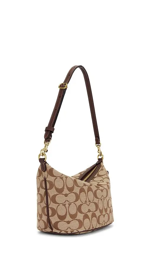 COACH Signature Jacquard Demi Shoulder Bag In Brown