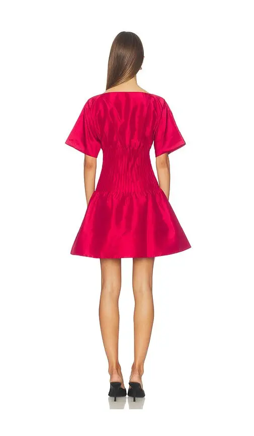 Simkhai Tali Short Sleeve Mini Dress In Red