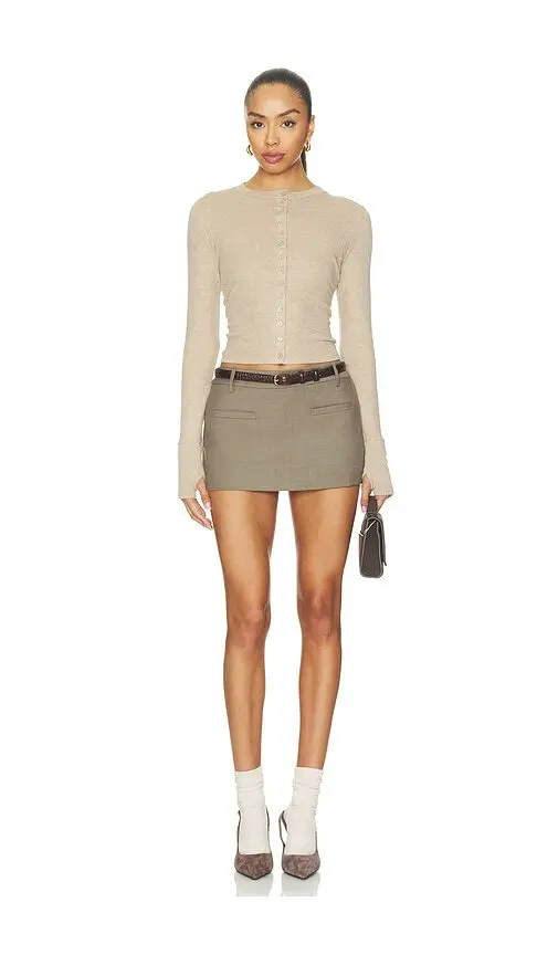 Enza Costa Fine Cashmere Jersey Cardigan In Brown