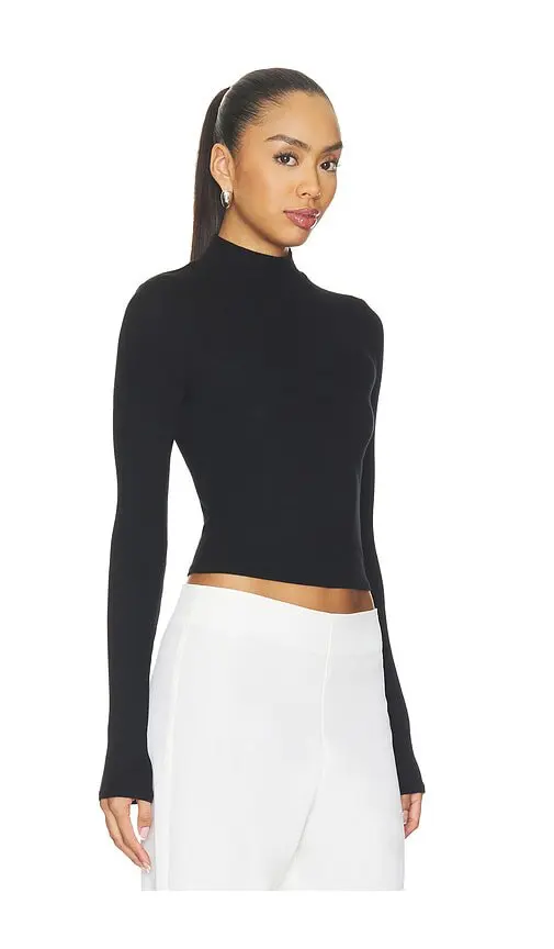 Enza Costa Fluid Silk Rib Mockneck Tee