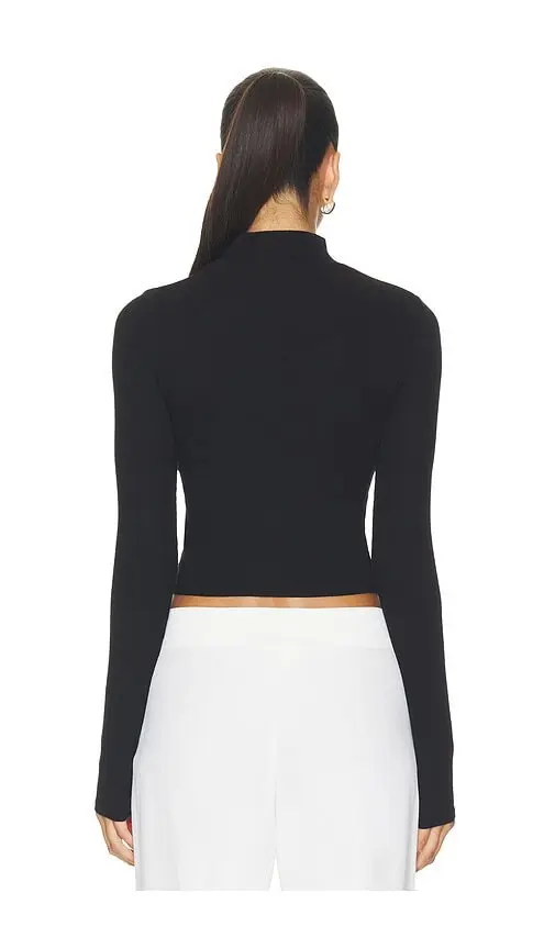 Enza Costa Fluid Silk Rib Mockneck Tee
