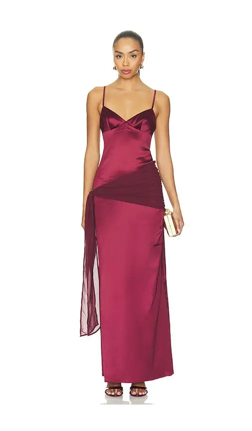 Majorelle Emmie Gown In Burgundy - Wine