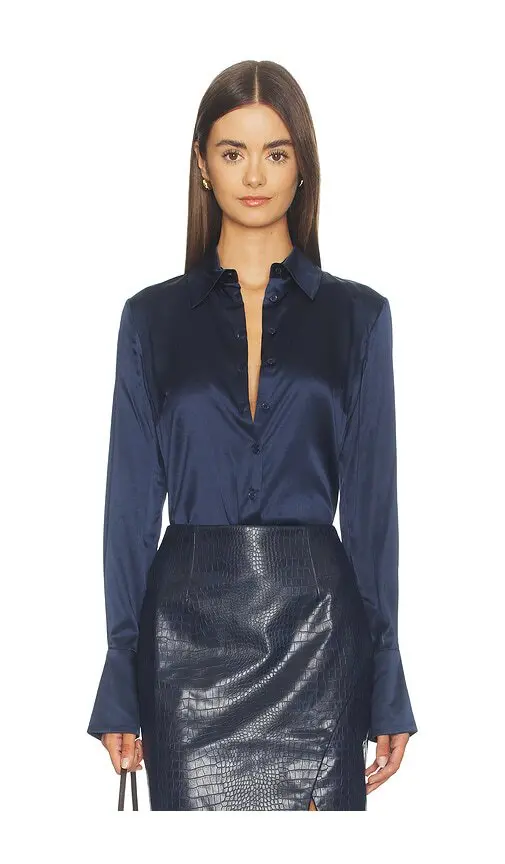 NICHOLAS Paloma Top In Navy - Ink