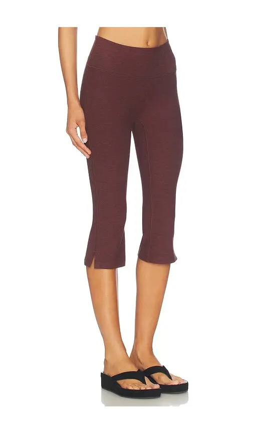 Beyond Yoga Spacedye Mid Rise Slit Pedal Pusher Legging In Brown