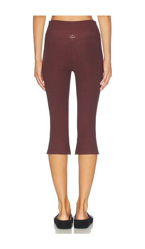 Beyond Yoga Spacedye Mid Rise Slit Pedal Pusher Legging In Brown