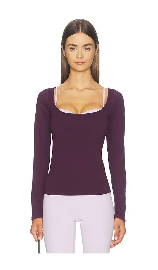 437 The Scoop Top In Mauve