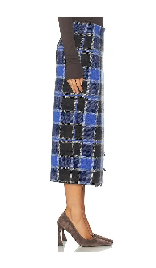 Guest In Residence Tartan Wrap Skirt In Blue