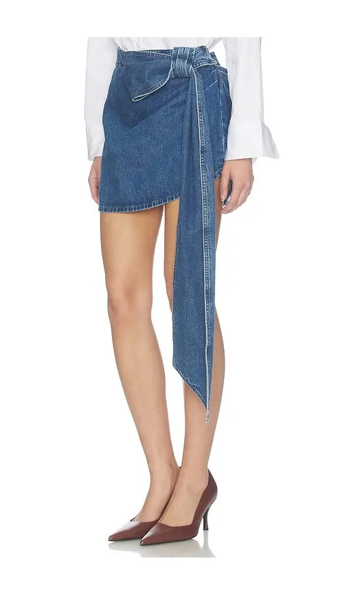 Closed Draped Mini Skirt In Denim-medium