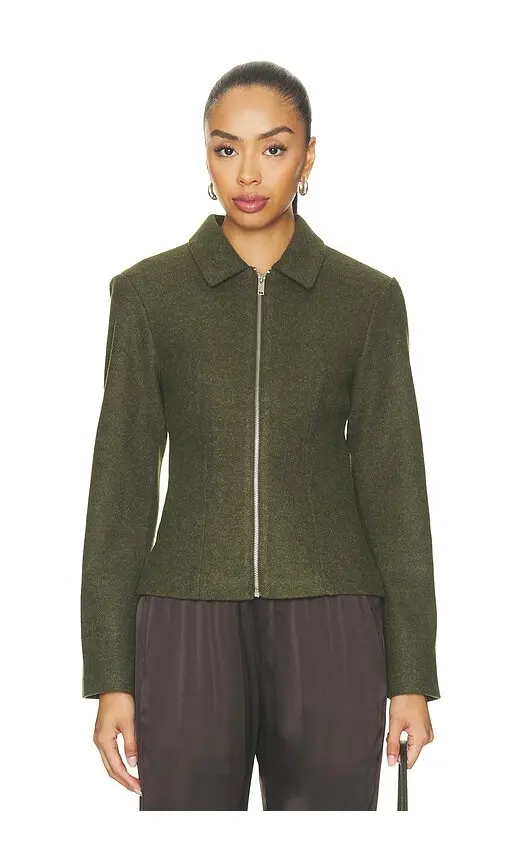 ALL THE WAYS Simone Zip Front Jacket In Olive