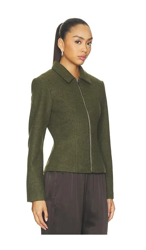 ALL THE WAYS Simone Zip Front Jacket In Olive