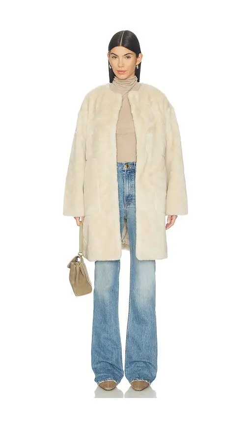 Citizens Of Humanity Martina Long Sherpa Coat In Cream