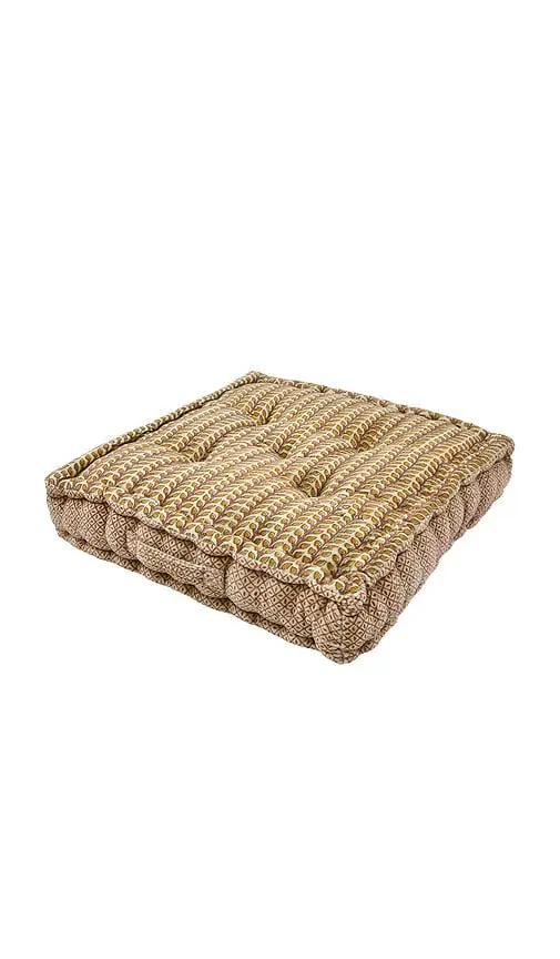 VERVE CULTURE Square Meditation Cushion In Beige - Tan