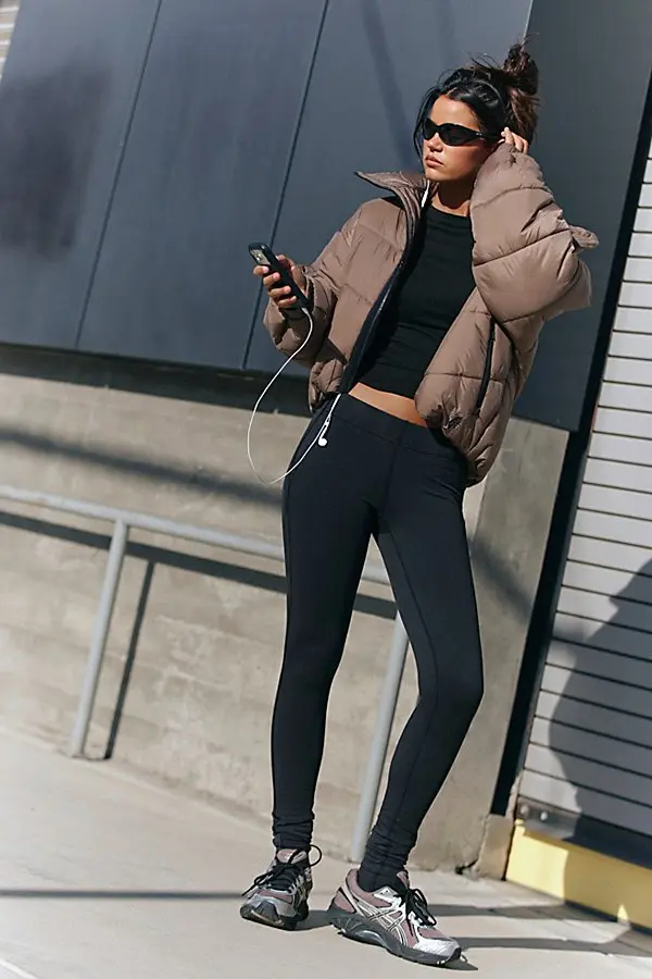 Free People Leg Day Leggings - Black Combo
