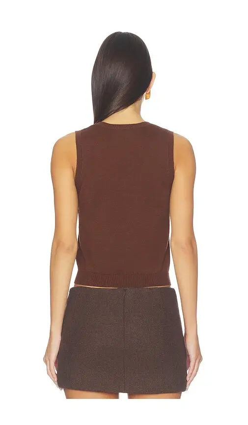 Ronny Kobo Gabriel Knit Vest In Brown
