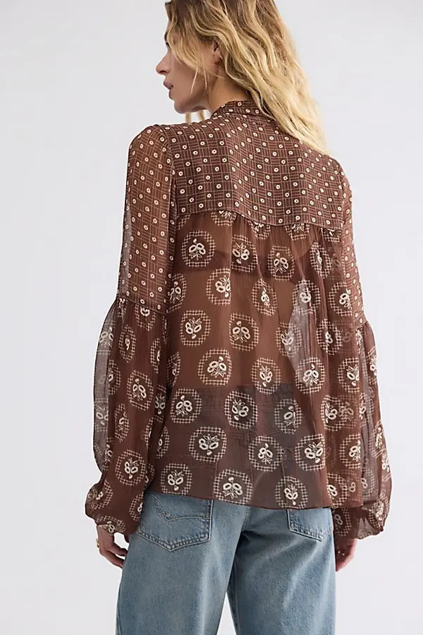 Anna Sui Silk Tie Blouse