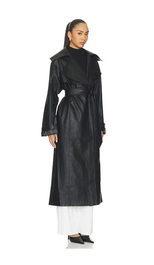Superdown Astra Faux Leather Trench