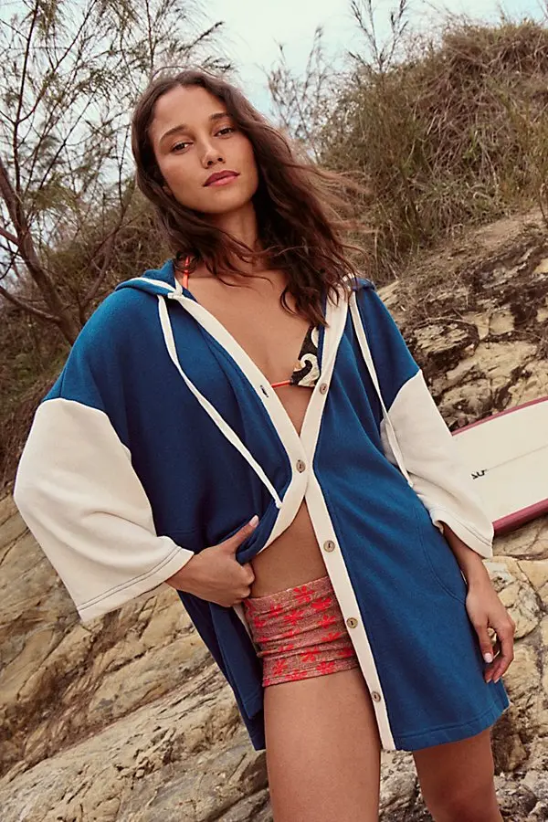 Free People Throw And Go Cardigan - Poseidon Combo