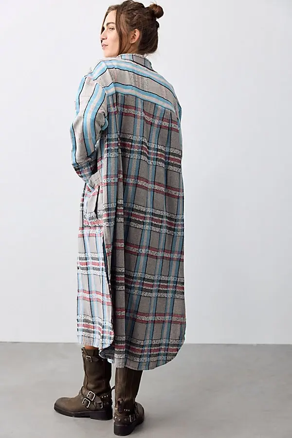 Free People We The Free Sierra Plaid Maxi Shirt