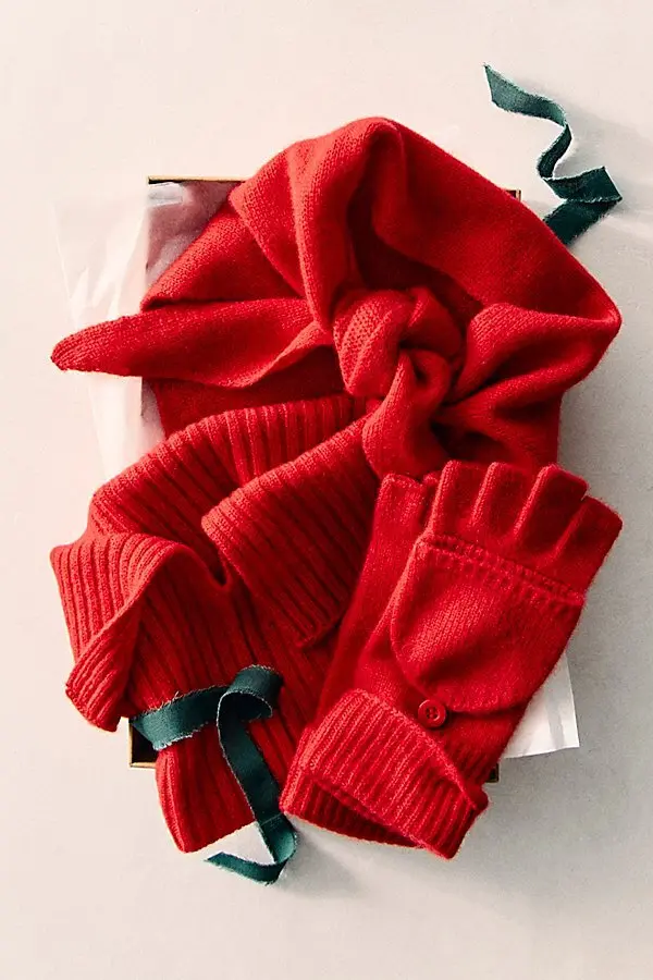 Free People Cashmere Triangle Scarf - Red