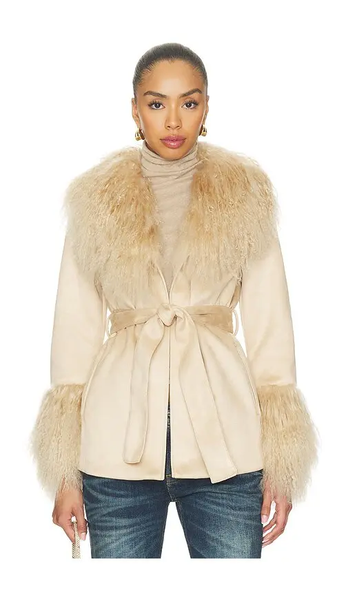 BUBISH Gigi Shearling Jacket In Beige