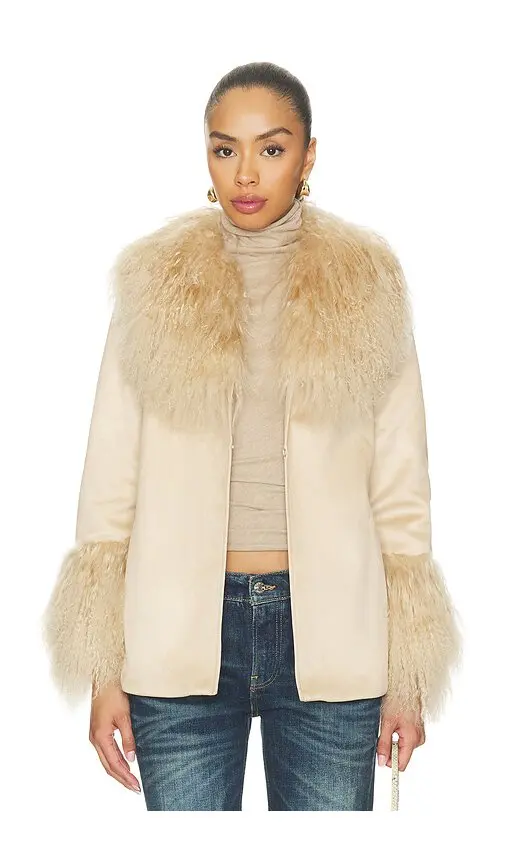 BUBISH Gigi Shearling Jacket In Beige