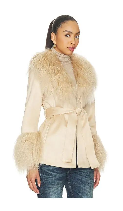 BUBISH Gigi Shearling Jacket In Beige
