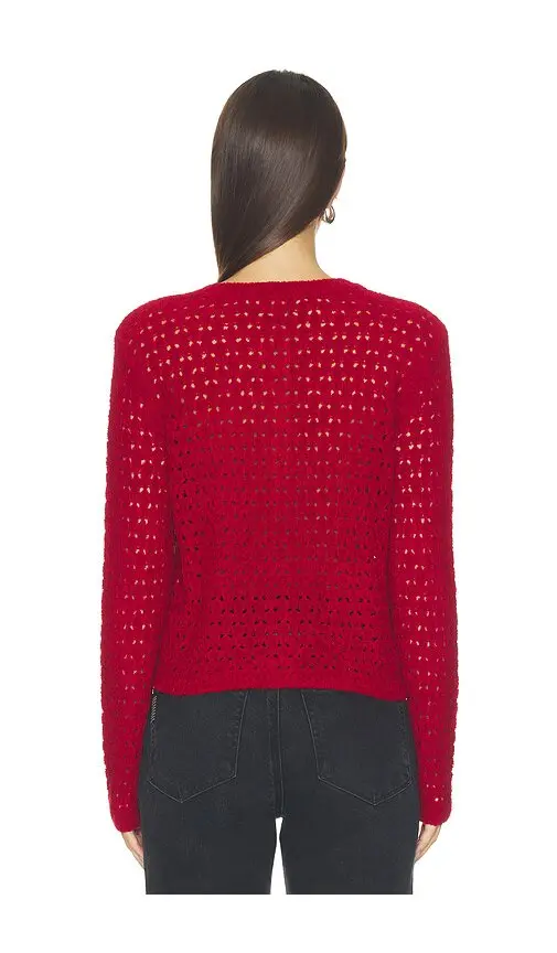 FRAME The Chenille Cardigen In Red