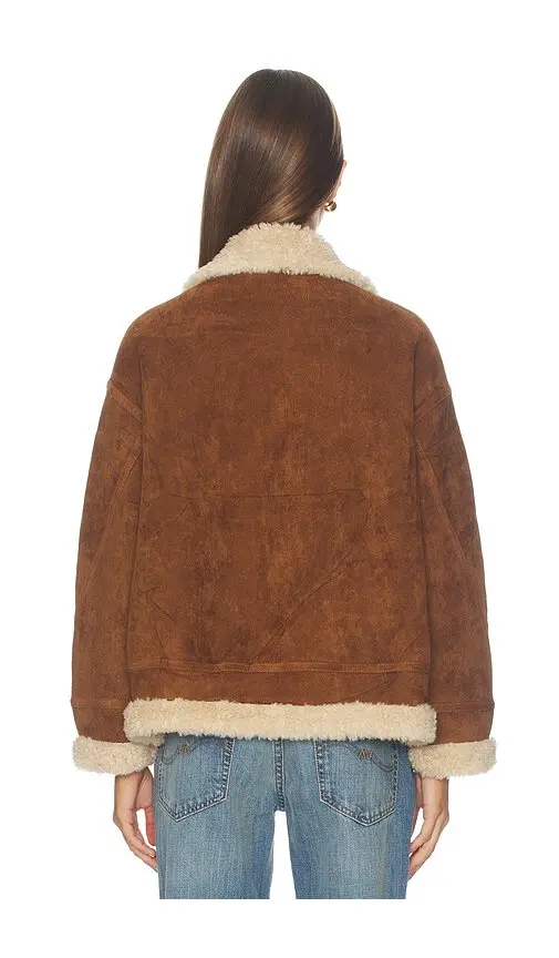 CUBIC LONDON Cropped Oversized Faux Shearling Jacket