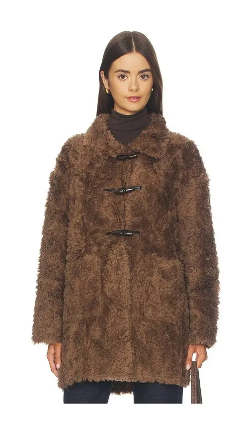 CUBIC LONDON High Collar Furry Wool Coat