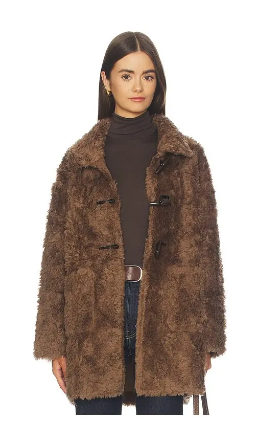 CUBIC LONDON High Collar Furry Wool Coat