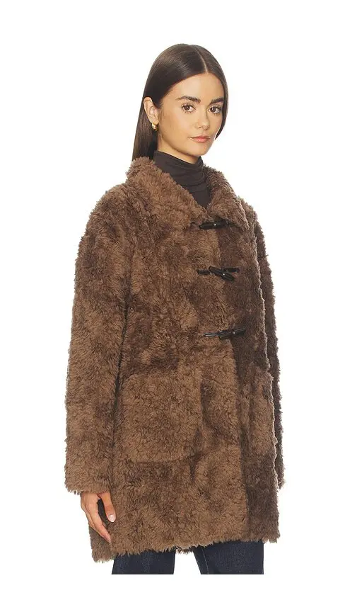 CUBIC LONDON High Collar Furry Wool Coat