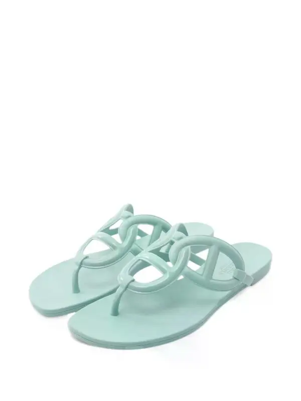 Hermès 2010s Égérie Chaîne D'ancre Thong Sandals - Blue