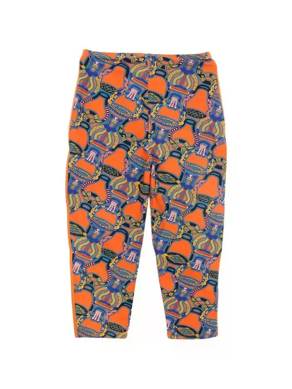 Hermès 2010s Graphic-print Cropped Trousers - Orange