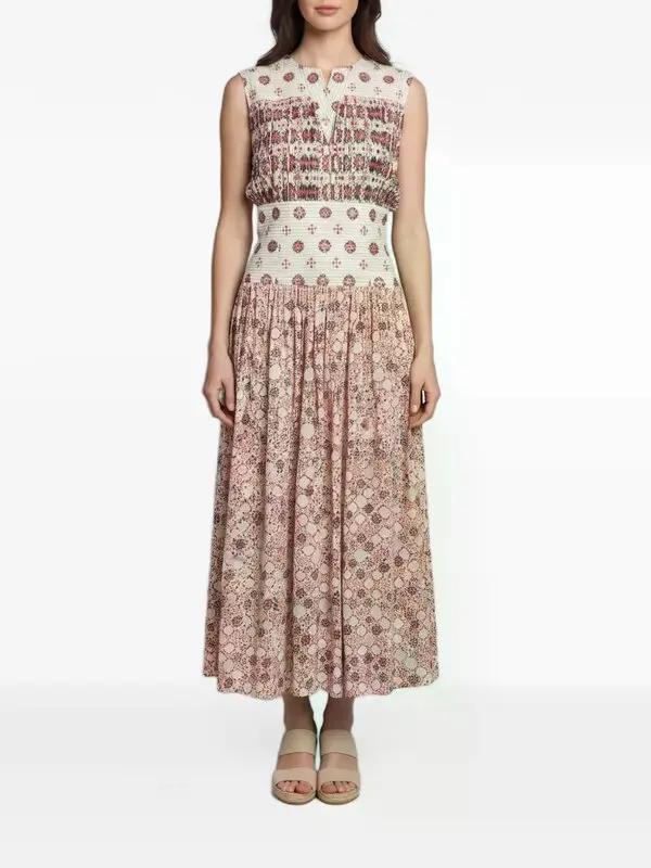 LOUIS VUITTON Floral-print Midi Dress