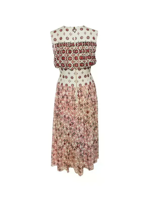 LOUIS VUITTON Floral-print Midi Dress - Neutrals