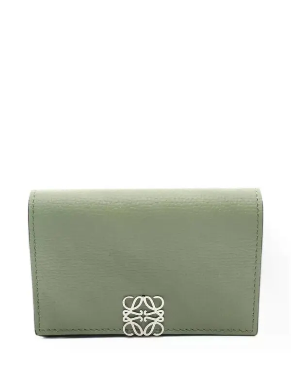 Loewe 2010s Anagram Business Card Holder - Green