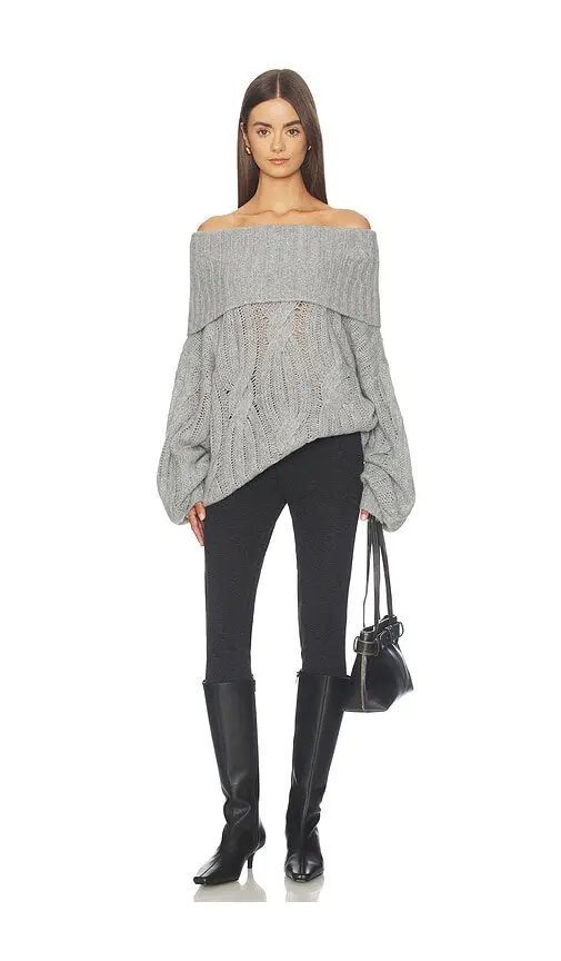 LISA YANG Chaqueline Sweater In Light Grey