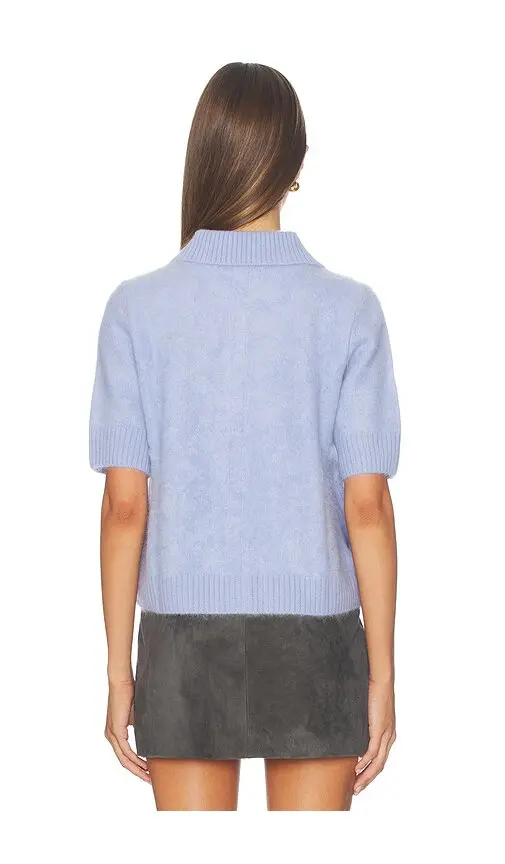 Rag & Bone Jada Brushed Cashmere Shortsleeve Cardigen In Baby Blue
