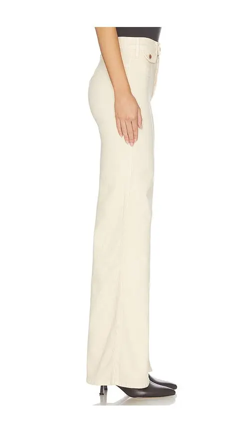 MOTHER The Pocket Book Hustler Roller Sneak Jeans In White