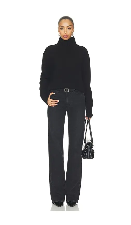 WHITE & WARREN Cashmere Oversized Standneck Sweater