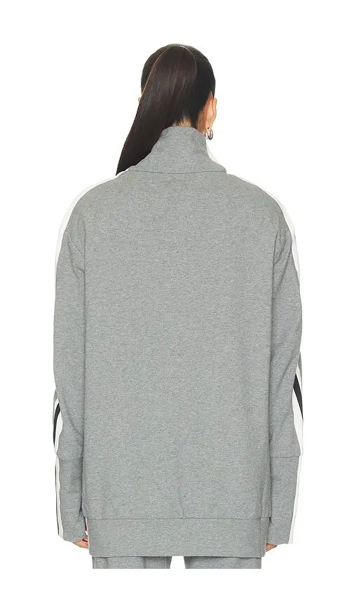 Norma Kamali Oversized Side Stripe Turtle Jacket In Grey