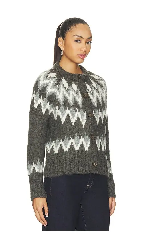 Veronica Beard Christina Fairisle Cardigan In Multi