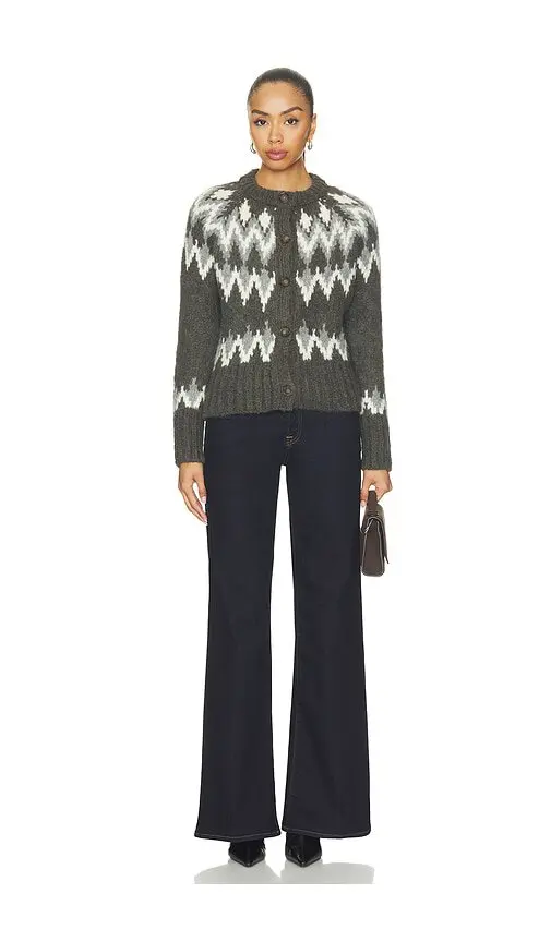 Veronica Beard Christina Fairisle Cardigan In Multi