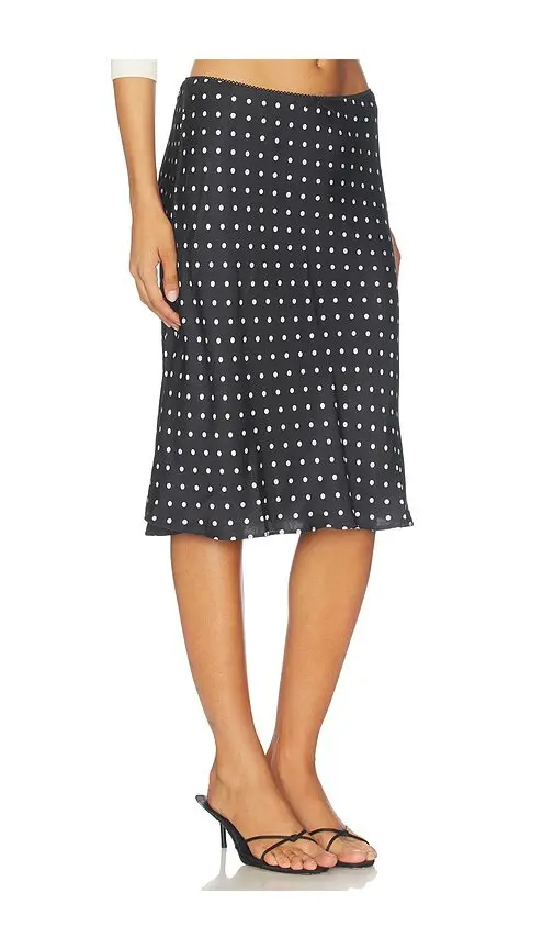 GUIZIO Satin Paloma Skirt In Black