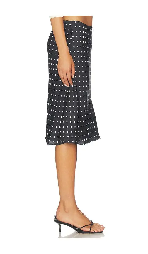 GUIZIO Satin Paloma Skirt In Black