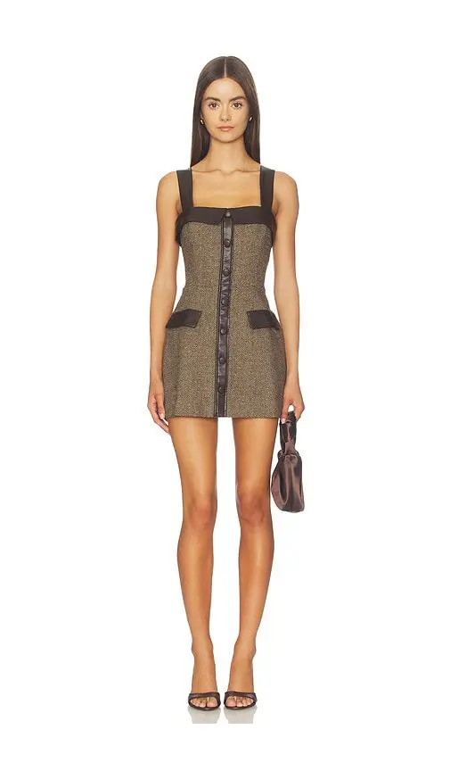 Amanda Uprichard Mindy Romper In Brown - Brown Multi