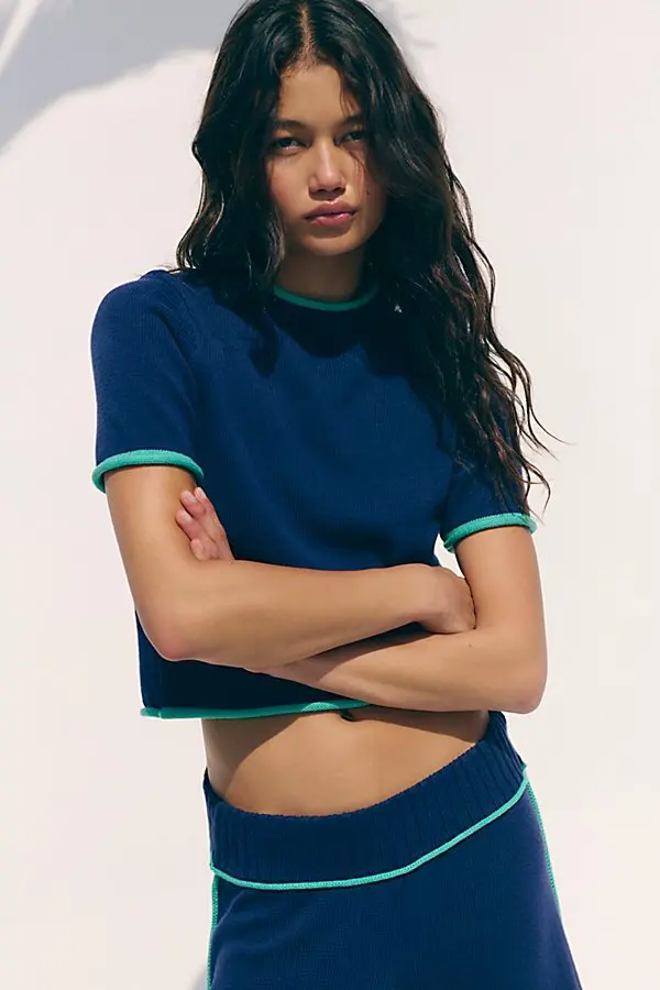Free People Bridgette Sweater Set - Indigo