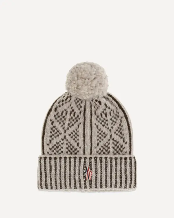 Moncler Alpaca, Wool And Nylon Blend Beanie With Pom-pom