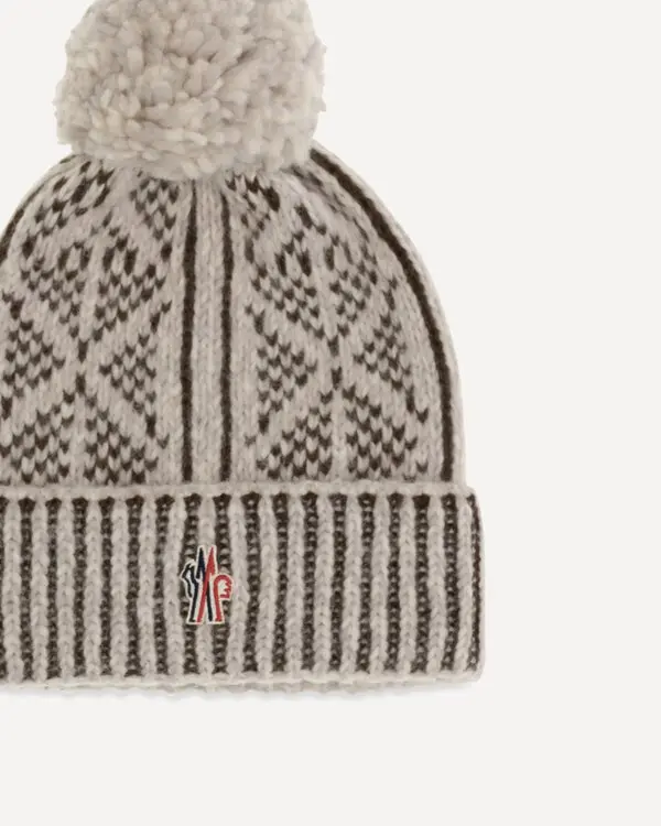 Moncler Alpaca, Wool And Nylon Blend Beanie With Pom-pom